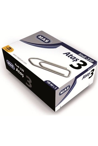 Mas 230 Nikel Kaplı Ataş No:3 (100'lü) Mas 230 Nikel Kaplı Ataş No:3 (100'lü)