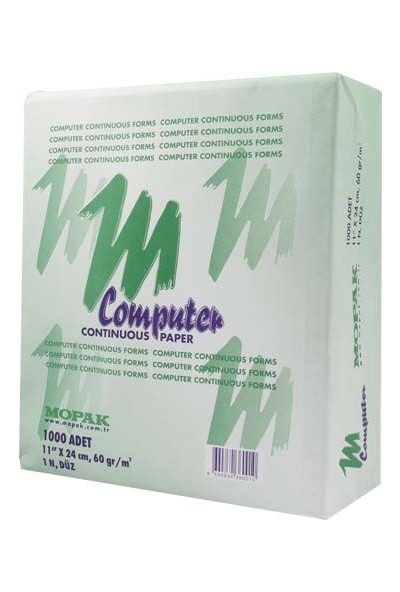 Mopak Sürekli Form Kağıdı 11 x 24 Cm 1 Nüsha 60 Gr 1000'li Mopak Sürekli Form Kağıdı 11 x 24 Cm 1 Nüsha 60 Gr 1000'li