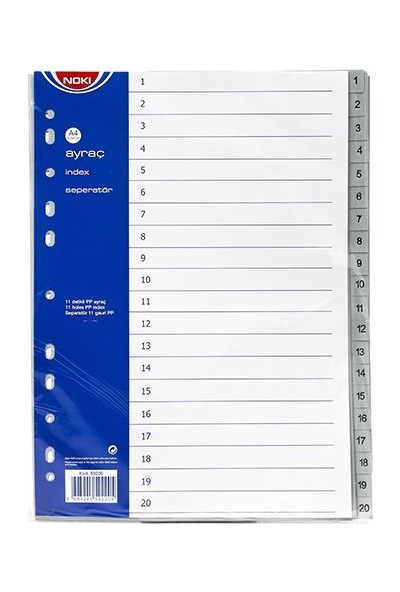 Noki Seperatör 1-20 Rakamlı Noki Seperatör 1-20 Rakamlı