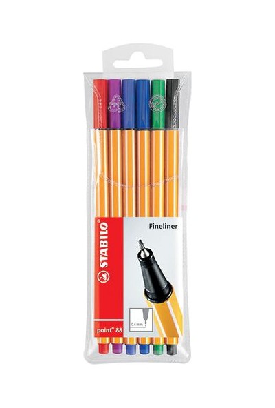 Stabilo Point 88 6 Renk Şeffaf Paket