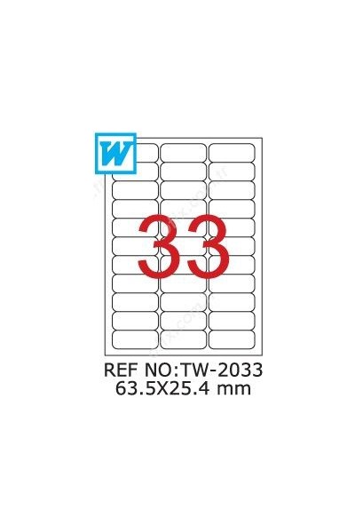 Tanex Tw-2033 63.5 x 25.5 Mm Etiket Tanex Tw-2033 63.5 x 25.5 Mm Etiket
