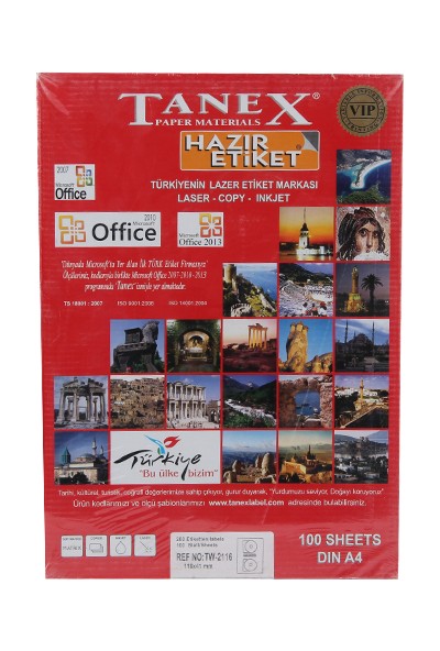 Tanex Tw-2116 Cd 116 x 41 Mm Etiket Tanex Tw-2116 Cd 116 x 41 Mm Etiket
