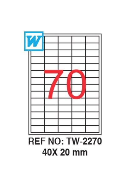 Tanex Tw-2270 40 x 20 Mm Etiket Tanex Tw-2270 40 x 20 Mm Etiket