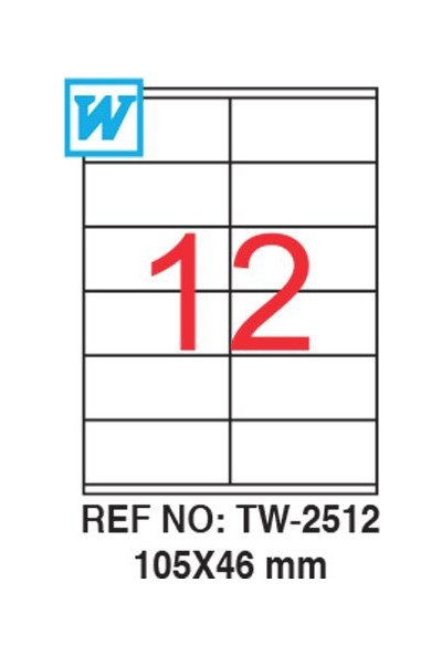 Tanex 105 x 46 Mm Laser Etiket Tw-2512 Tanex 105 x 46 Mm Laser Etiket Tw-2512