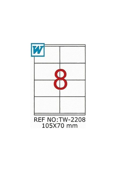 Tanex 105 x 70 Mm Laser Etiket Tw-2208