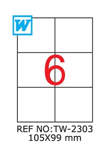 Tanex 105 x 99 Mm Laser Etiket Tw-2303 Tanex 105 x 99 Mm Laser Etiket Tw-2303