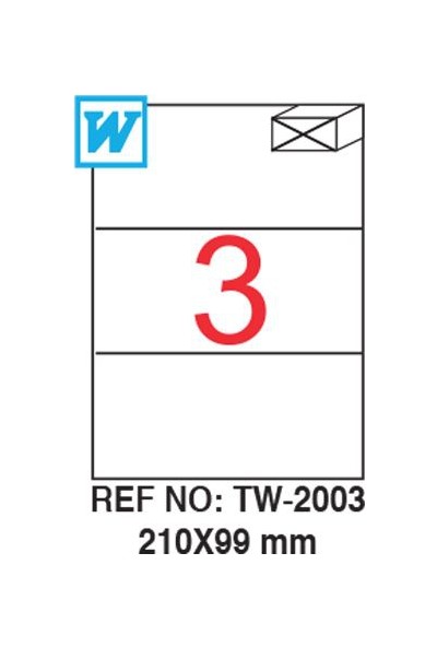 Tanex 210 x 99 Mm Laser Etiket Tw-2003