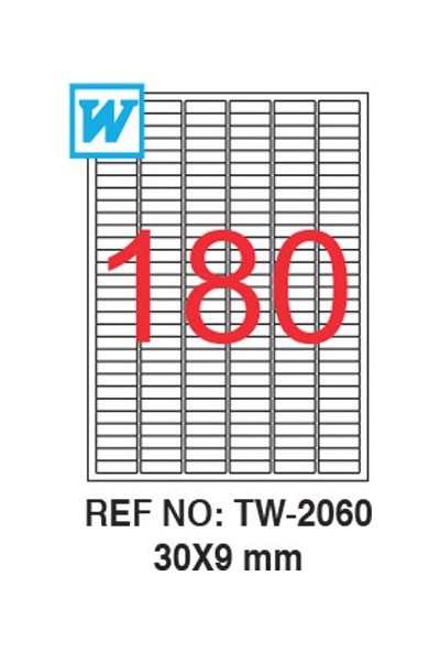 Tanex 30 x 9 Mm Laser Etiket Tw-2060