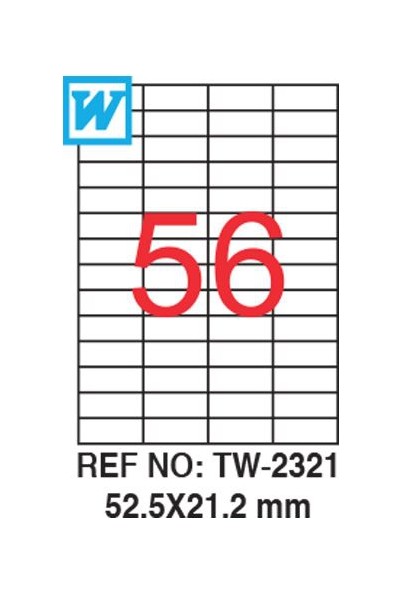 Tanex 52,5 x 21,2 Mm Laser Etiket Tw-2321 Tanex 52,5 x 21,2 Mm Laser Etiket Tw-2321