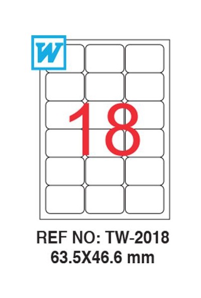 Tanex 63,5 x 46,6 Mm Laser Etiket Tw-2018 Tanex 63,5 x 46,6 Mm Laser Etiket Tw-2018