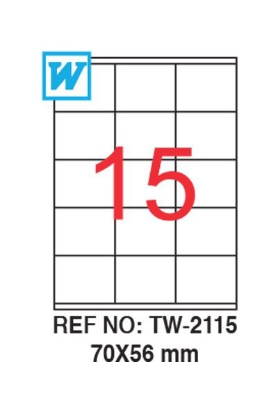 Tanex 70 x 56 Mm Laser Etiket Tw-2115