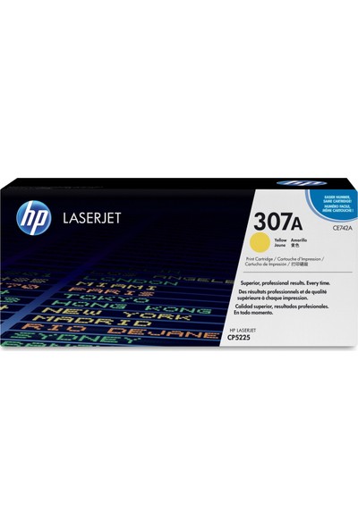 HP 307A / CE742A / CP5220 / CP5225 Sarı Orjinal Toner HP 307A / CE742A / CP5220 / CP5225 Sarı Orjinal Toner