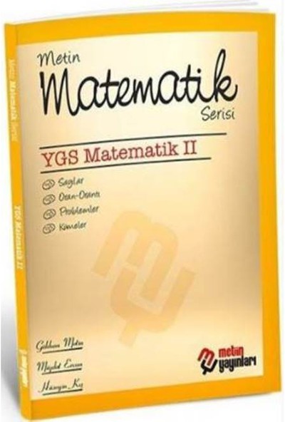 Metin Yayınları Matematik Serisi Ygs Matematik 2