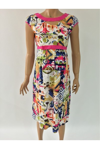 Fuçin Hamile Koton Elbise 5780 - Fuşya