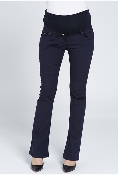 Gör&Sin İspanyol Paça Kanvas Pantalon 3417Yp - Lacivert