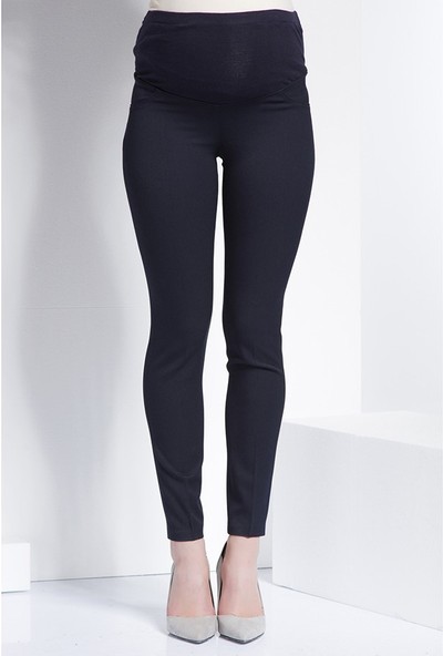 Gör&Sin Dar Paça Hamile Kumaş Pant 3425 - Lacivert