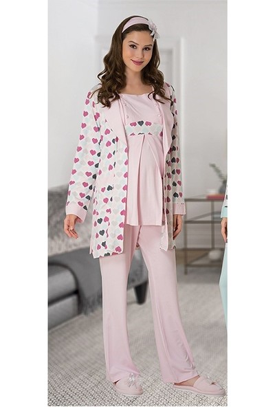 Mecit Lohusa 3'lü Pijama Takım M-1506 - Pembe