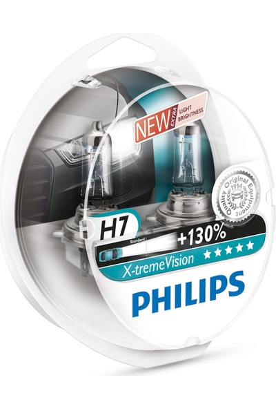 Philips H7 X-treme Vision 2'li Ampul Seti %130 Daha Fazla Işık Philips H7 X-treme Vision 2'li Ampul Seti %130 Daha Fazla Işık