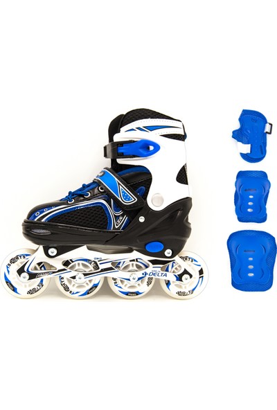 Delta GRD 16 Alüminyum Ayarlanabilir Paten + 3 'lü Koruyucu Set Delta GRD 16 Alüminyum Ayarlanabilir Paten + 3 'lü Koruyucu Set