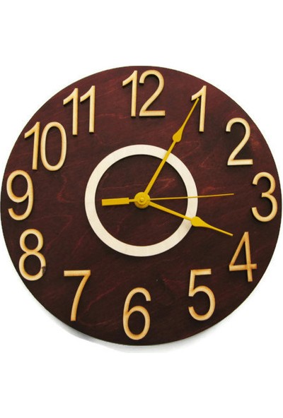 Markakanvas Ahşap Yuvarlak Duvar Saati Markakanvas Ahşap Yuvarlak Duvar Saati
