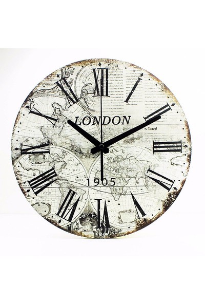 Markakanvas Ahşap Yuvarlak Duvar Saati