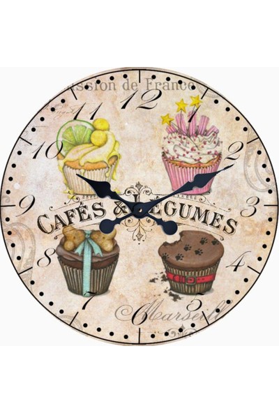 Markakanvas Ahşap Yuvarlak Mutfak Duvar Saati Markakanvas Ahşap Yuvarlak Mutfak Duvar Saati