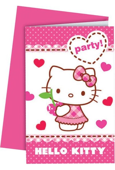 Partiland Hello Kitty Davetiye Ve Zarf 6 Adet