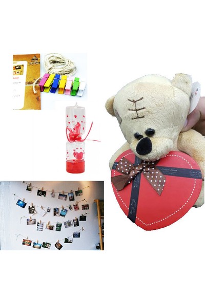 Toptancı Amca Öpücük Atan Ayıcıklı Sevgililer Günü Romantik Hediye Seti