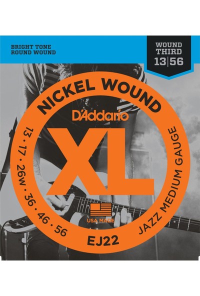 Daddario Ej22 Xl Jazz Medium 013-056