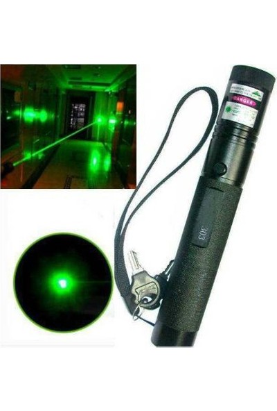 Kama Yeşil Lazer Pointer Şarjlı Kilitli Zoom Yakıcı 1000Mw
