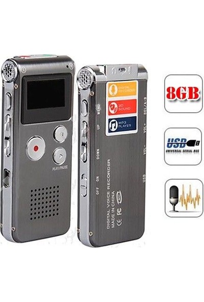 Mytech Dijital Ses Kayit Cihazi 8 Gb Şarjli Profesyonel