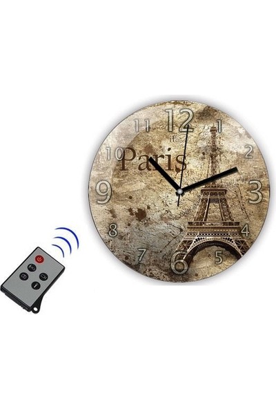 Mytech Duvar Saat Kamera Paris Resimli Vintage Bakıcı Mytech Duvar Saat Kamera Paris Resimli Vintage Bakıcı