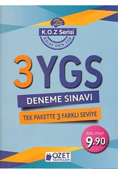 Özet Yayınları K.O.Z. Serisi Ygs 3 Deneme Sınavı