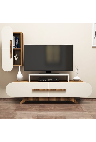 Variant Rose Duvar Raflı Tv Ünitesi Ceviz-Ekru Variant Rose Duvar Raflı Tv Ünitesi Ceviz-Ekru