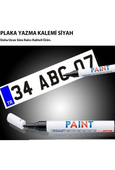 Tvet Plaka Yazma Kalemi Siyah Renk Daha Kalıcı Tvet Plaka Yazma Kalemi Siyah Renk Daha Kalıcı