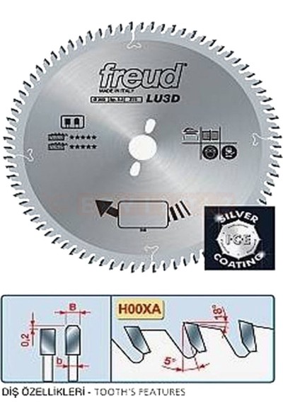 Freud Lu3D0400 250*3,2*80 Trapez Sessiz Testere Freud Lu3D0400 250*3,2*80 Trapez Sessiz Testere