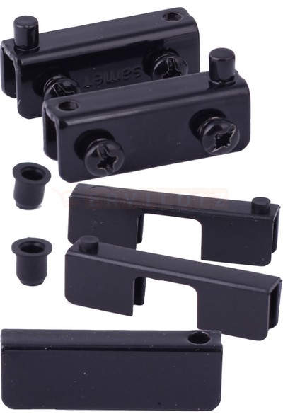 Samet Siyah U Tipi Cam Menteşe