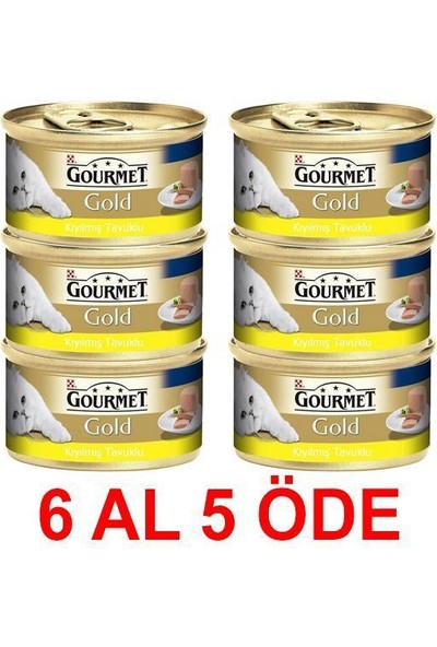 Gourmet Gold Kiyilmiş Tavuklu Konserve Kedi Mamasi 85 Gr (6 Al 5 Öde) Gourmet Gold Kiyilmiş Tavuklu Konserve Kedi Mamasi 85 Gr (6 Al 5 Öde)