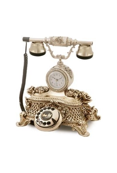 Anna Bell Saatli Güllü Varaklı Gümüş Telefon Anna Bell Saatli Güllü Varaklı Gümüş Telefon