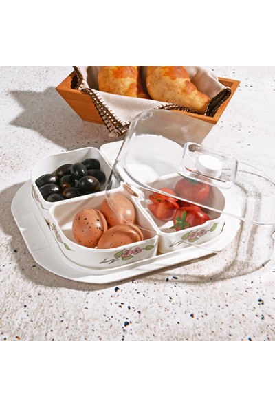 Royal Windsor Melamin 4 Bölmeli Kapaklı Kahvaltılık