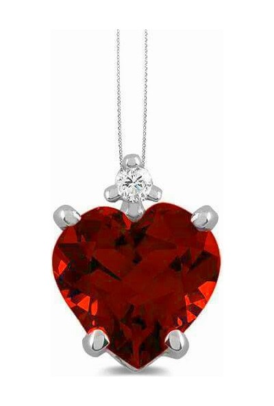 Sare Pırlanta Pırlanta Yakut Kalp Kolye