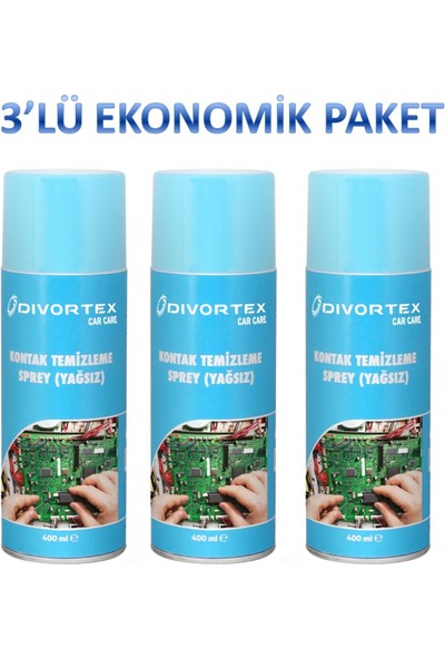 Dıvortex Kontak Temizleme Sprey 400 Ml X 3 Adet