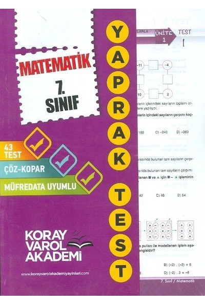 Koray Varol 7. Sınıf Matematik Yaprak Test Koray Varol 7. Sınıf Matematik Yaprak Test