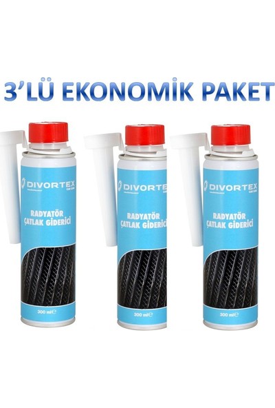 Divortex Car Care Radyatör Çatlak Giderici 300 Ml X 3 Adet