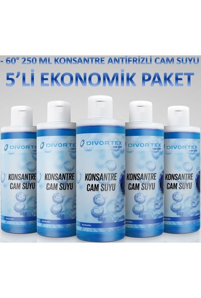 Divortex Car Care-60° Konsantre Antifrizli Cam Suyu 250 Ml X 5 Adet