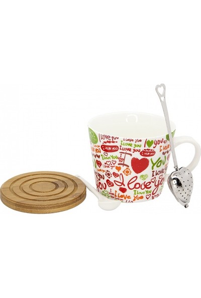 Biggmug Love You Porselen Kupa Seti