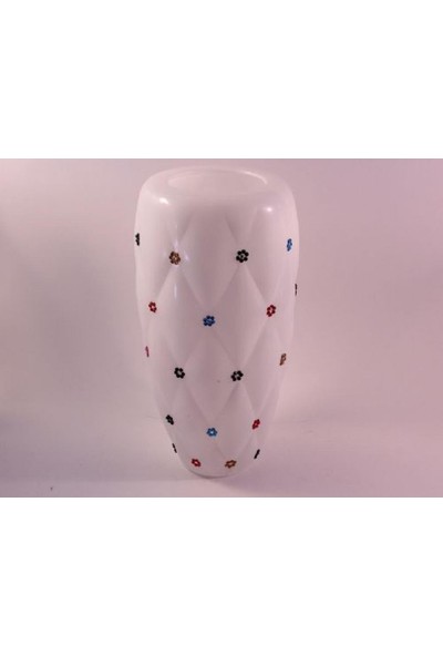 İkram Dünyası Beyaz İşlemeli Vazo ( Özel Üretim ) İkram Dünyası Beyaz İşlemeli Vazo ( Özel Üretim )