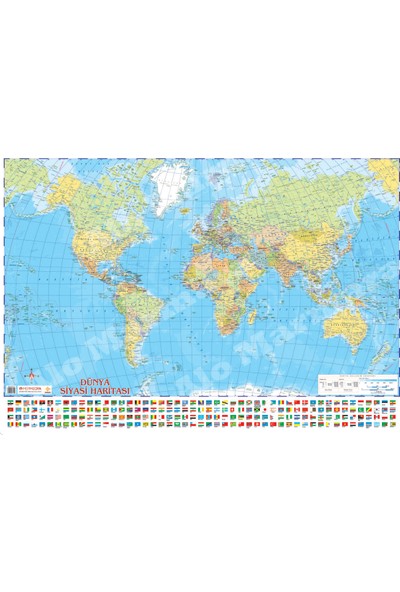 Mep Harita Dünya Haritası 70x100 Dünya Siyasi Haritası haritası