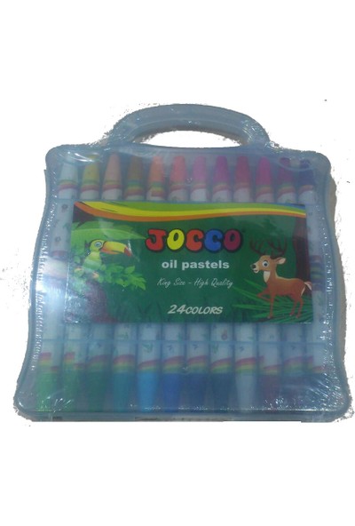 Jocco 24 Renk Pastel Boya Plastik Çantalı