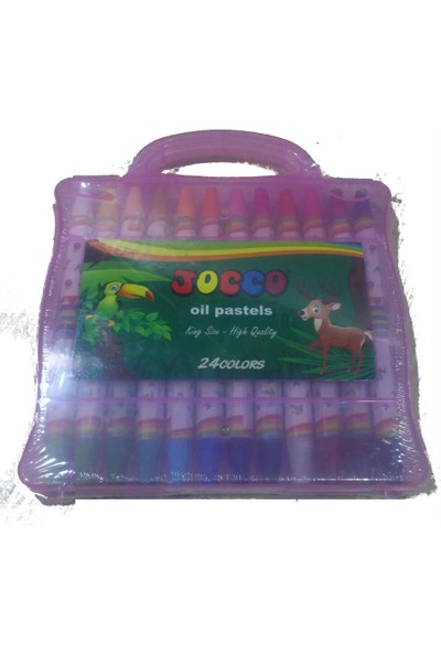 Jocco 24 Renk Pastel Boya Plastik Çantalı